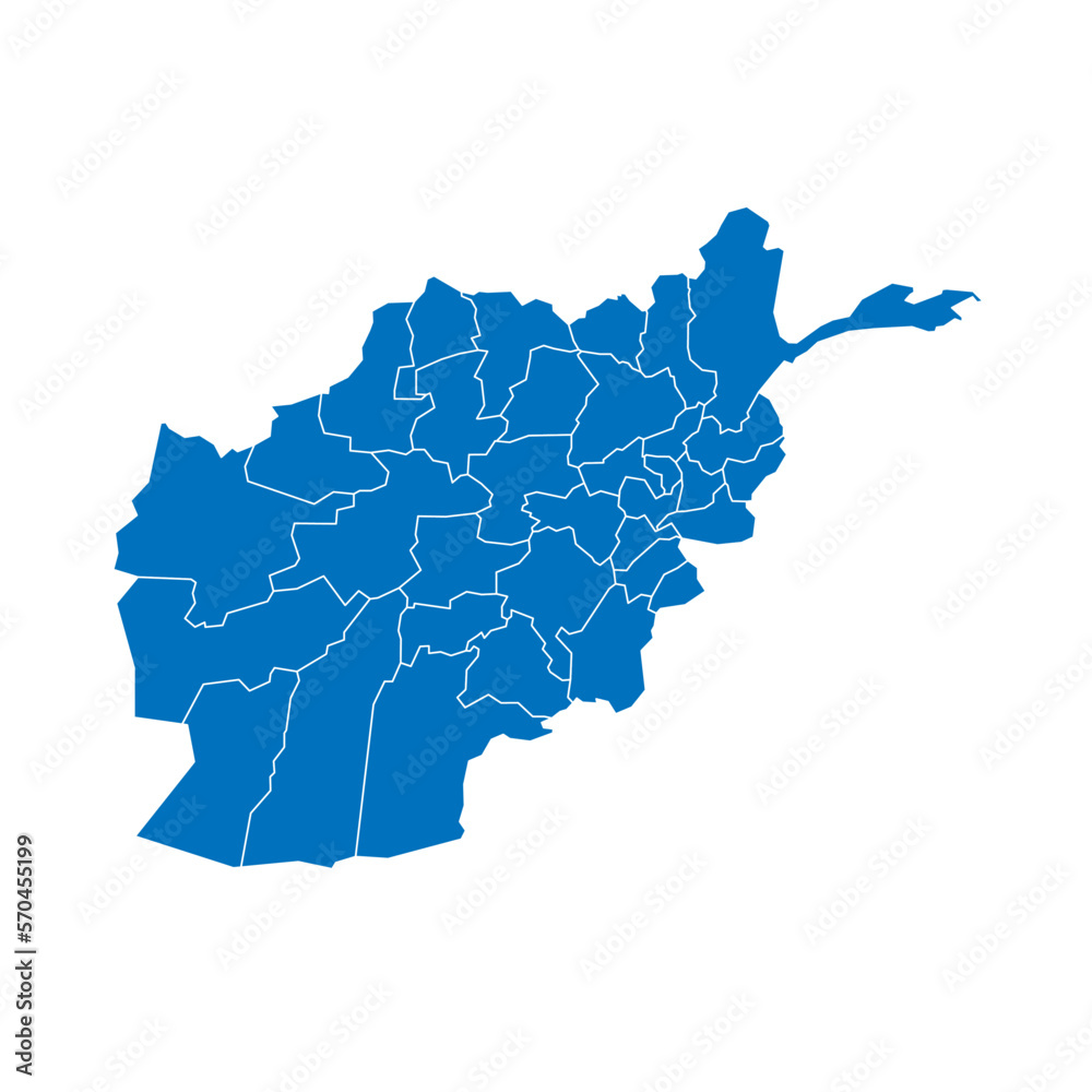 Afghanistan political map of administrative divisions - provinces ...