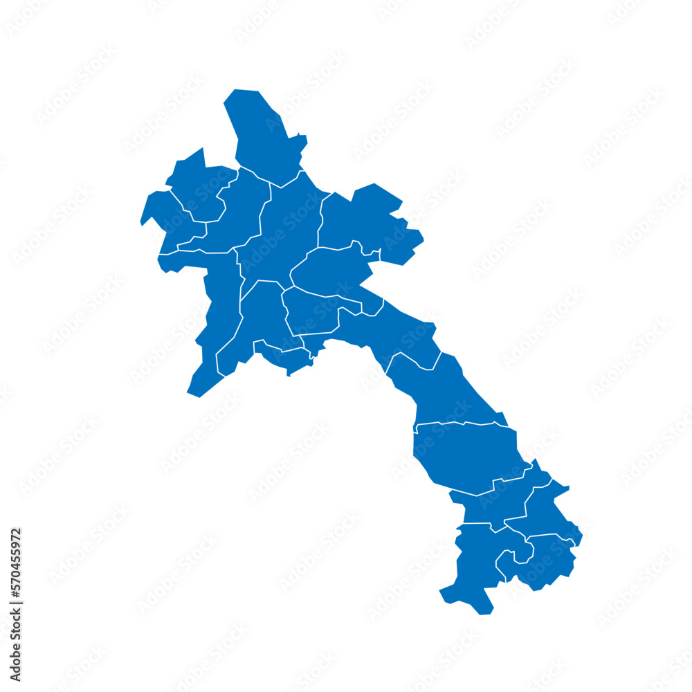 Laos political map of administrative divisions - provinces and ...