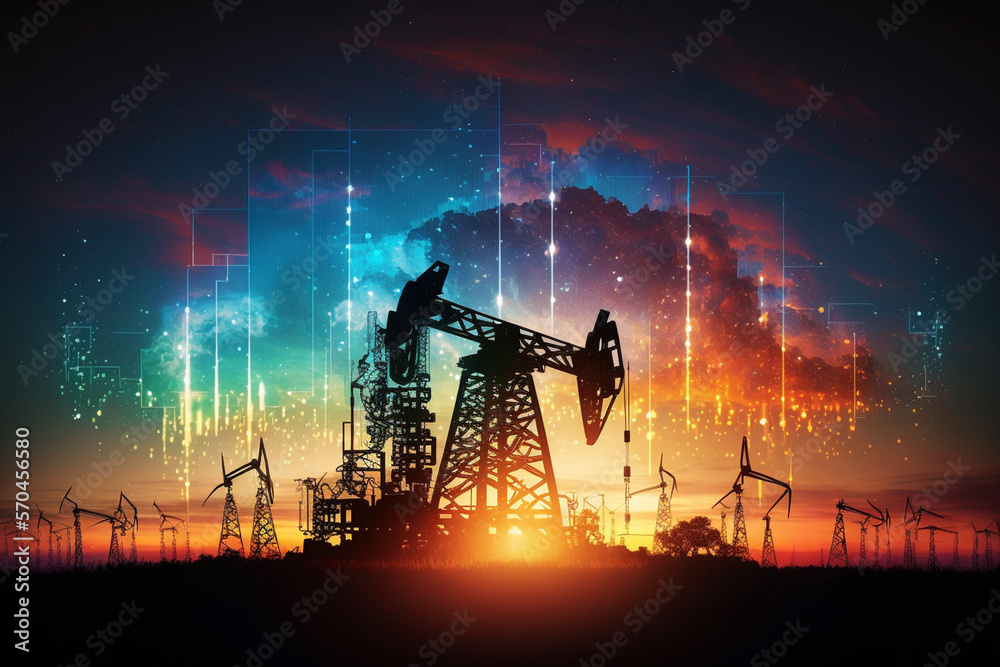 Oil gas industry business. Created with generative Ai technology Stock Illustration | Adobe Stock