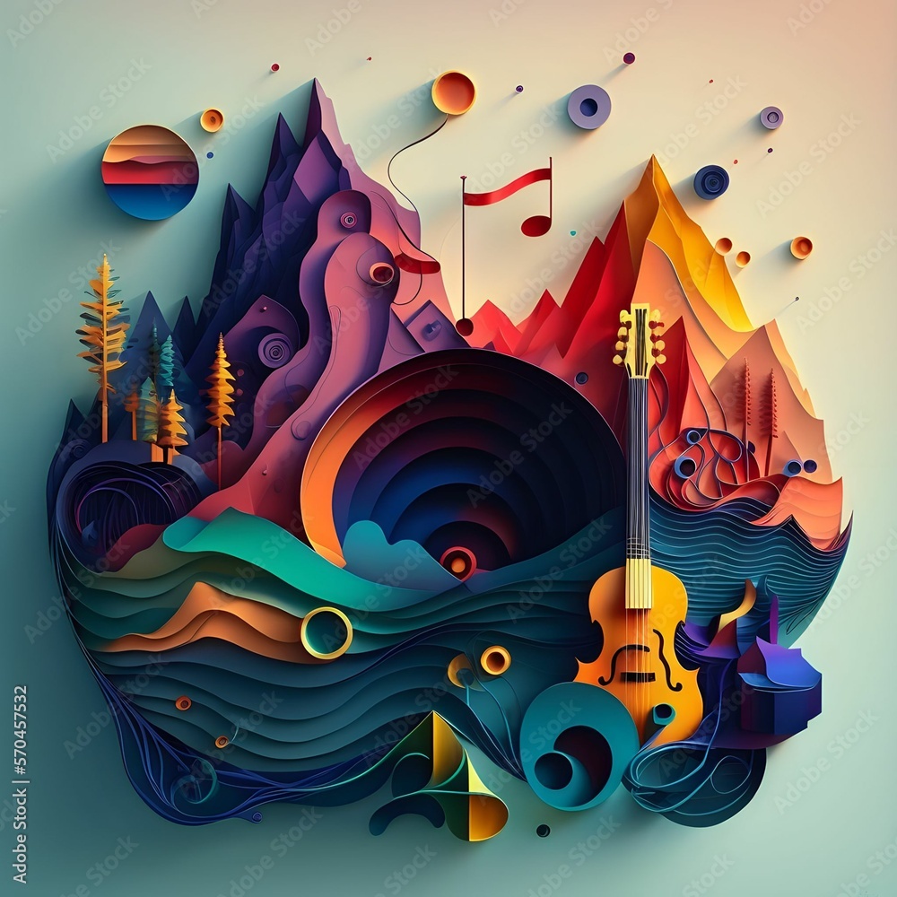Synesthesia seeing colors with sound. Generative AI Stock Illustration ...