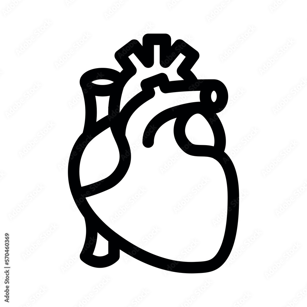heart icon on white background. Medical Icons. Vector thin pictogram of ...