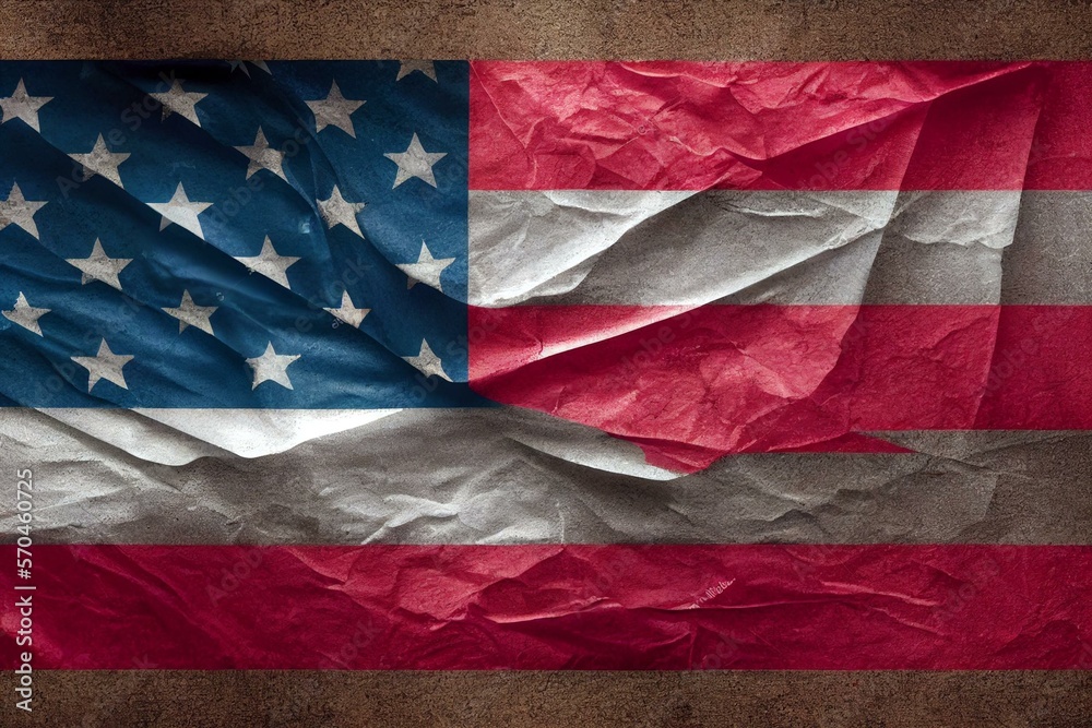 United States and trans flag ripped paper grunge background. Concept of ...