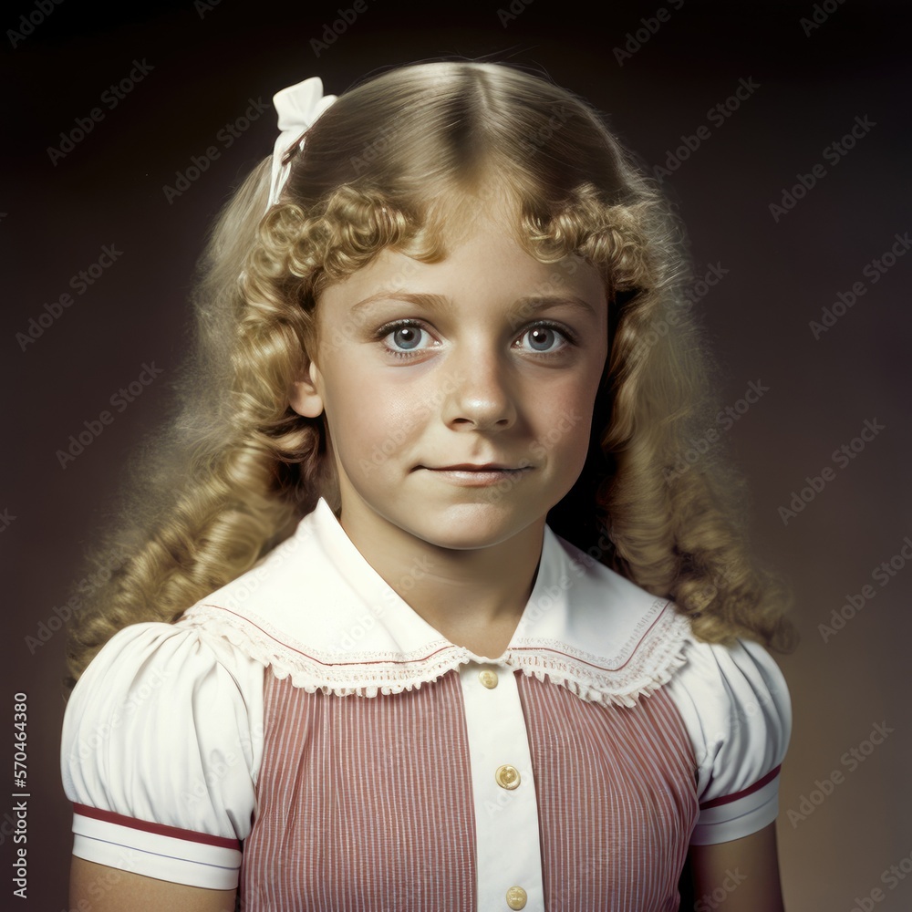 80s Elementary School Class Picture of a Girl, AI Generated Class Photo ...