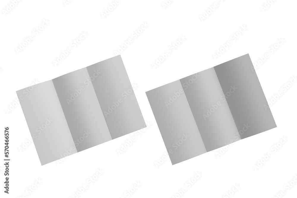 Two Blank tri fold brochure template for mock up and presentation ...