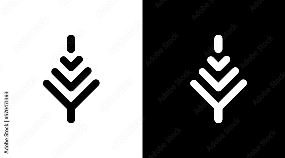 download logo monogram arrow down black and white icon illustration ...