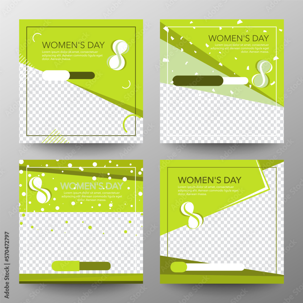 International Women's Day. Instagram 8 March posts collection. Editable ...