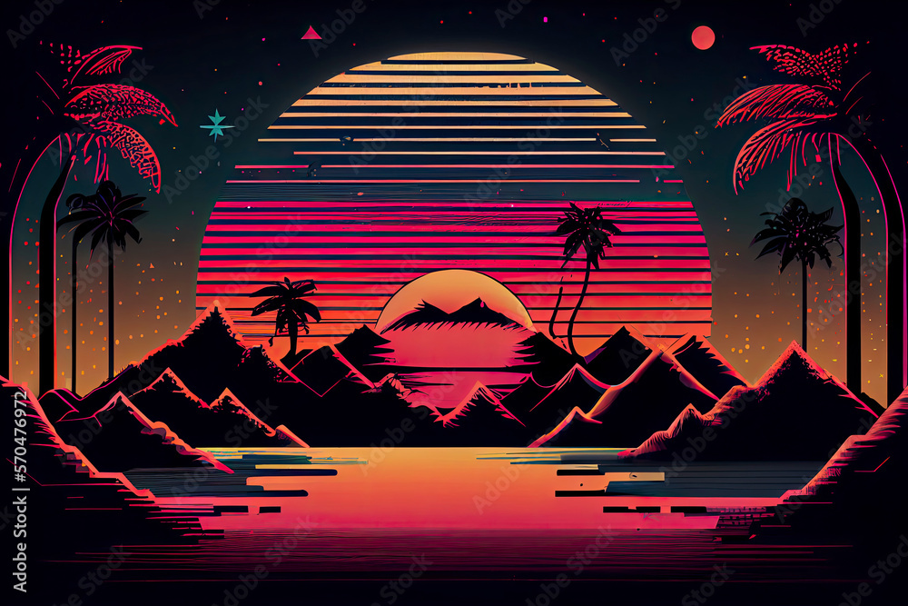 Retro 80s Background Stock Illustration | Adobe Stock