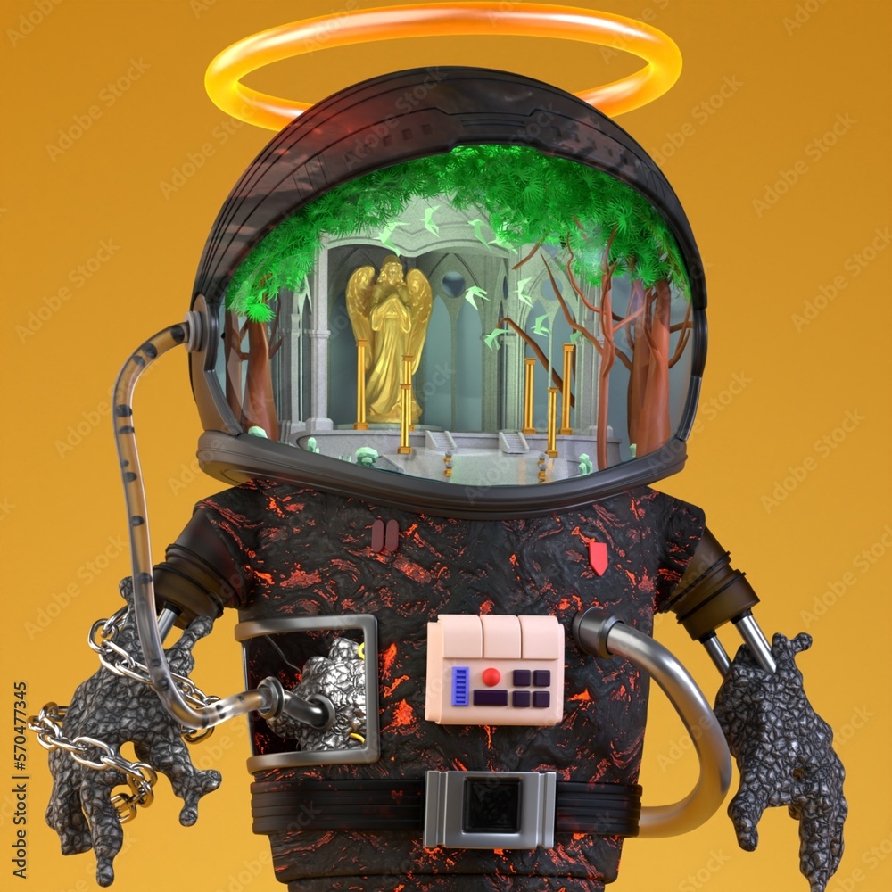 3D illustration robot cyborg astronaut Stock Photo | Adobe Stock