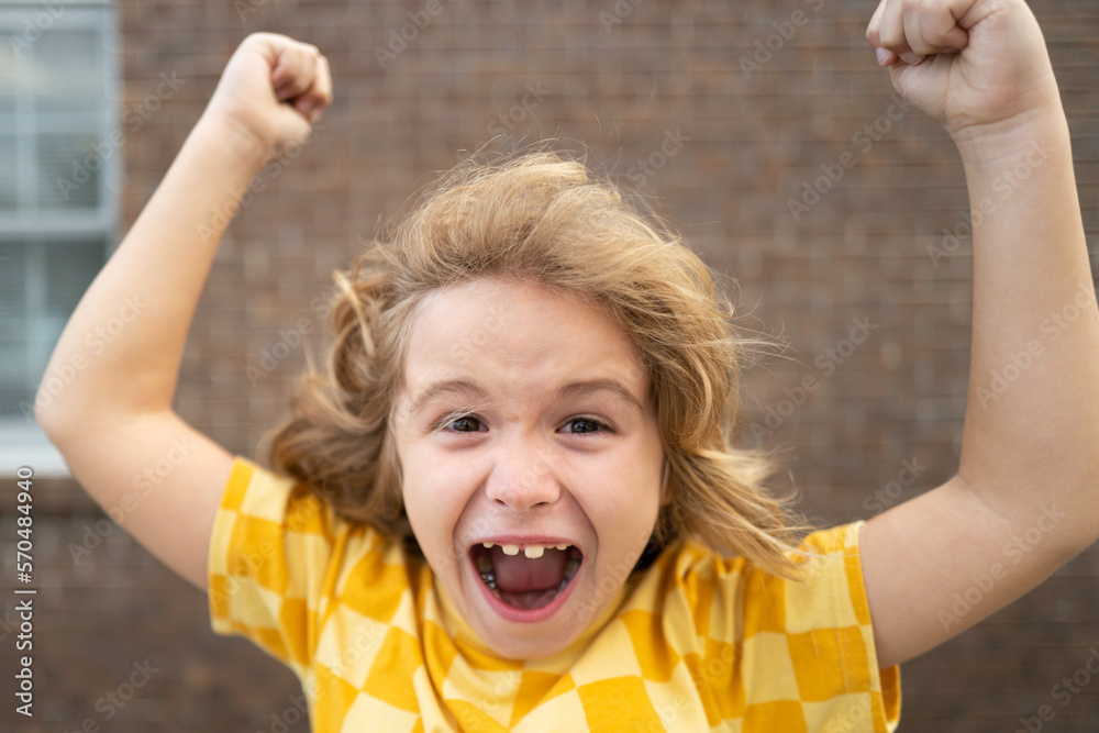 Kid boy with angry expression. Angry hateful little aggression boy ...