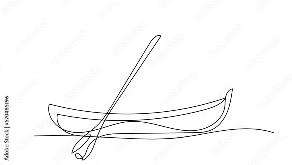 Continuous one line drawing boat and sailing.Single line draw design ...