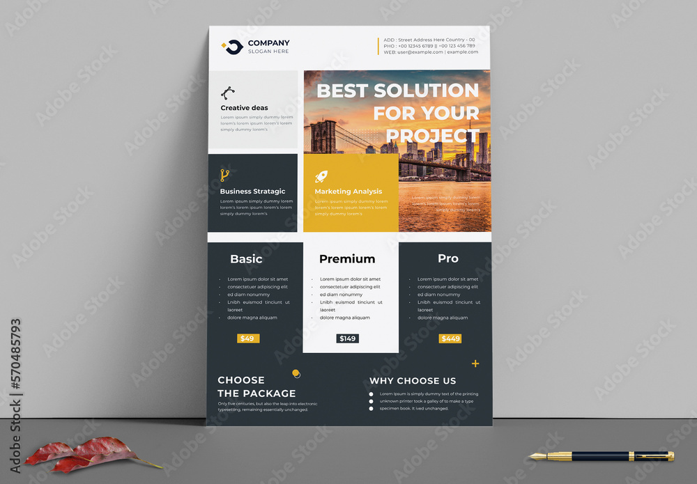Business Solution Flyer Design Template Stock Template | Adobe Stock