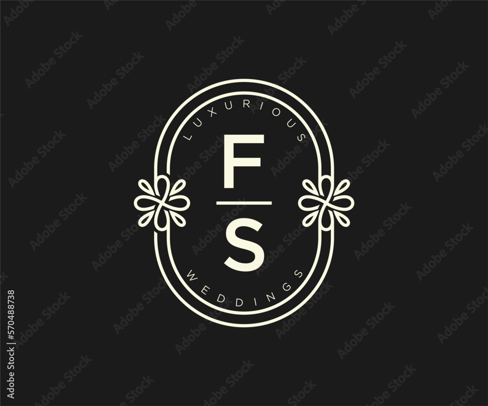 FS Initials letter Wedding monogram logos template, hand drawn modern ...