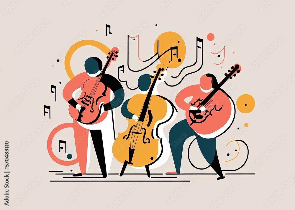 people playing music, creativity and teamwork made with generative ai ...