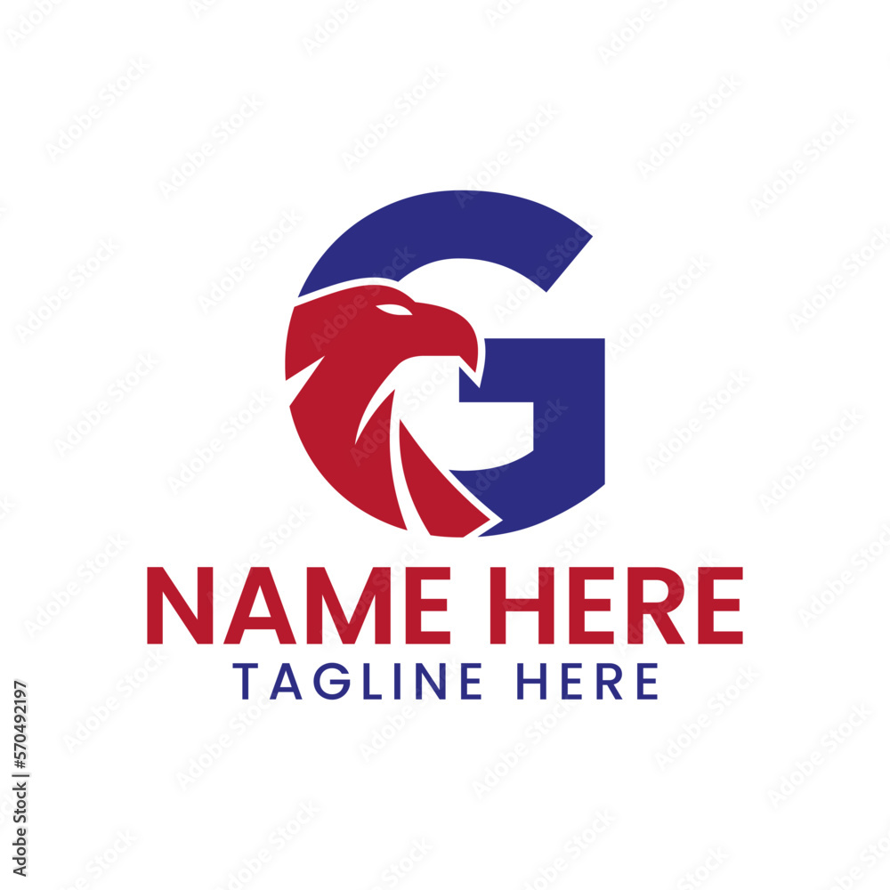 Letter G Eagle Logo Design Vector Template Stock Vector | Adobe Stock