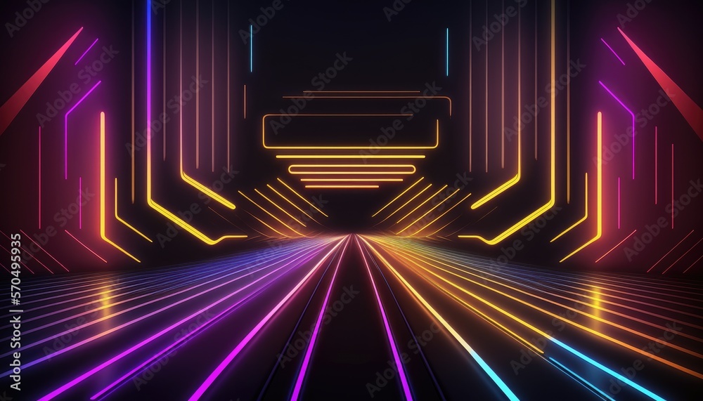 Neon light background metaverse generated with AI Stock Illustration ...