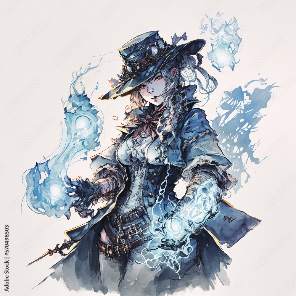 RPG style concept art of storm mage Generative AI Stock Illustration ...