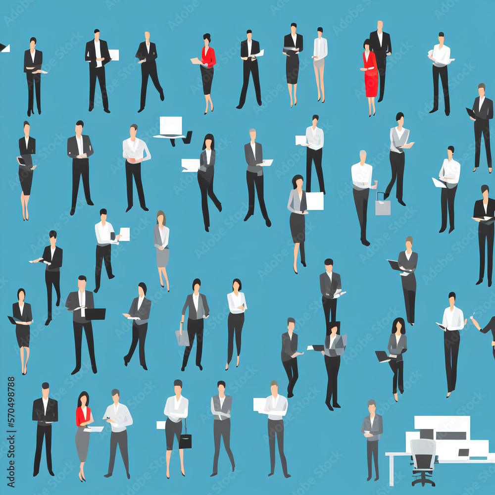 business people icons set, silhouette Illustrations of Modern Business ...