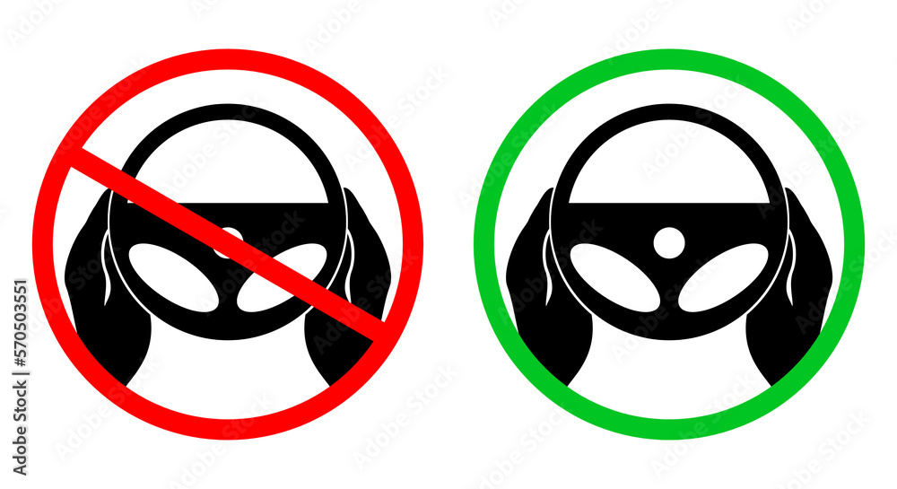 Driving here is forbidden or prohibited signs icon. Driving here is ...