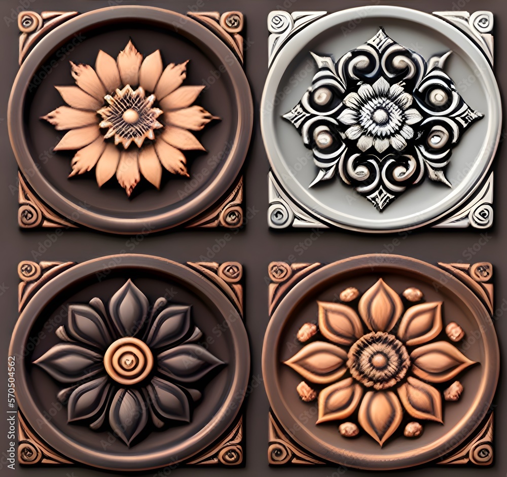 3D carving vintage Digital wall tiles design, Print in Ceramic ...