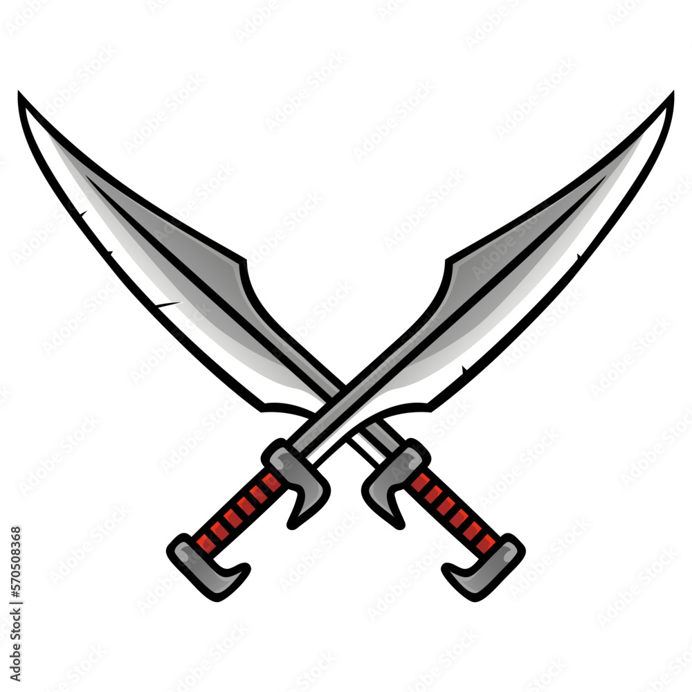 Spartan Greek Warrior Crossed Swords Blades Vector Drawing Stock Vector ...