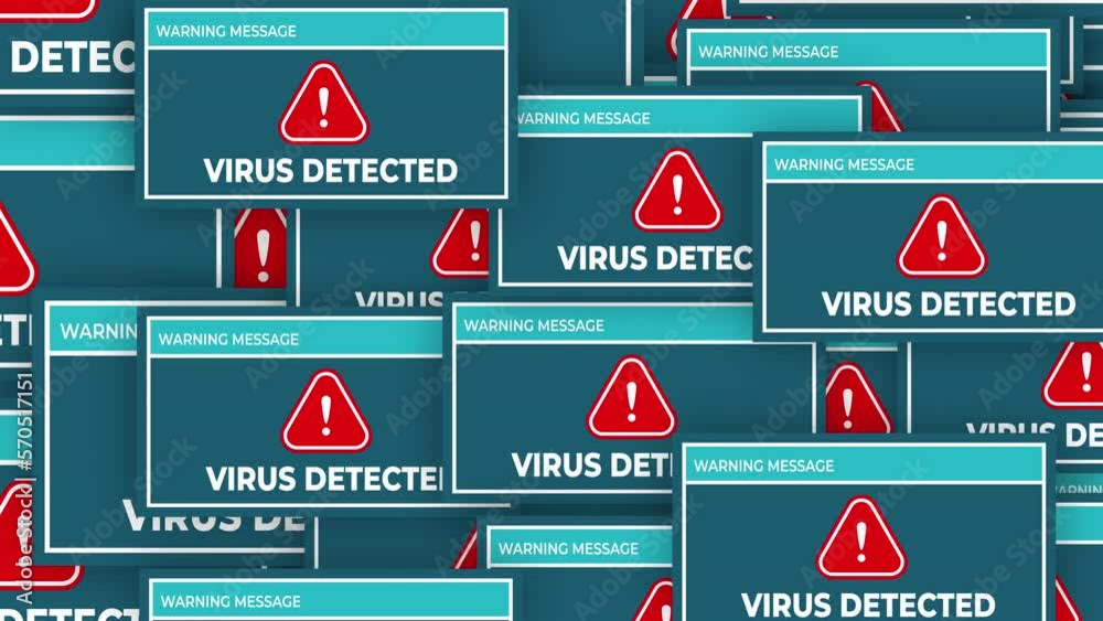 virus detected Many Windows - 2D Transition animation background ...