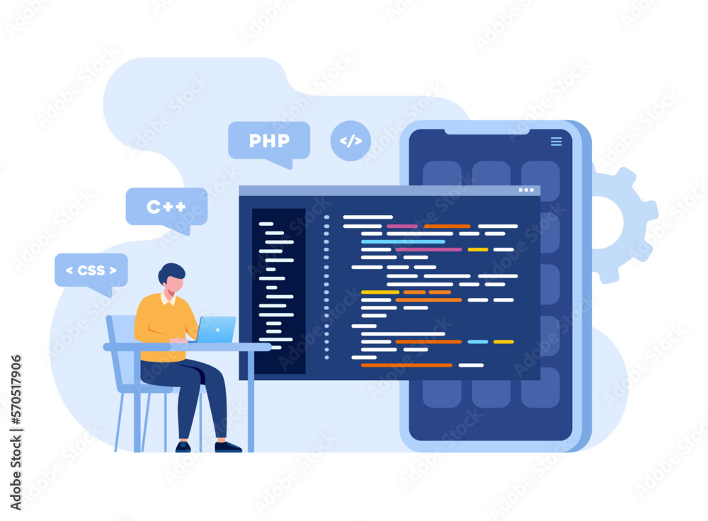 Web Development Programming Languages Css Html It Ui Programmer Cartoon Character