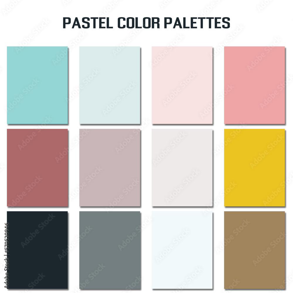 Vecteur Stock Abstract pastel color palettes set, multi color ...