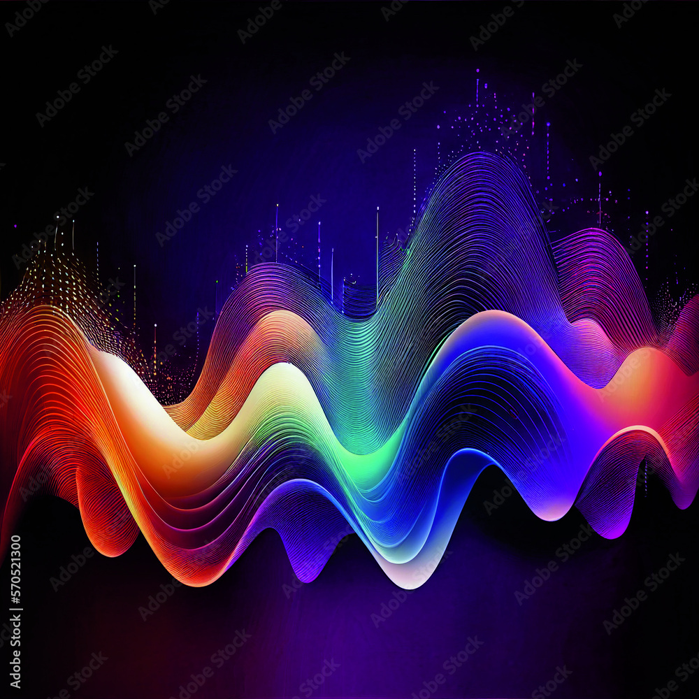 Futuristic, Colorfull and Hi-tech Wave Illustration created with ...