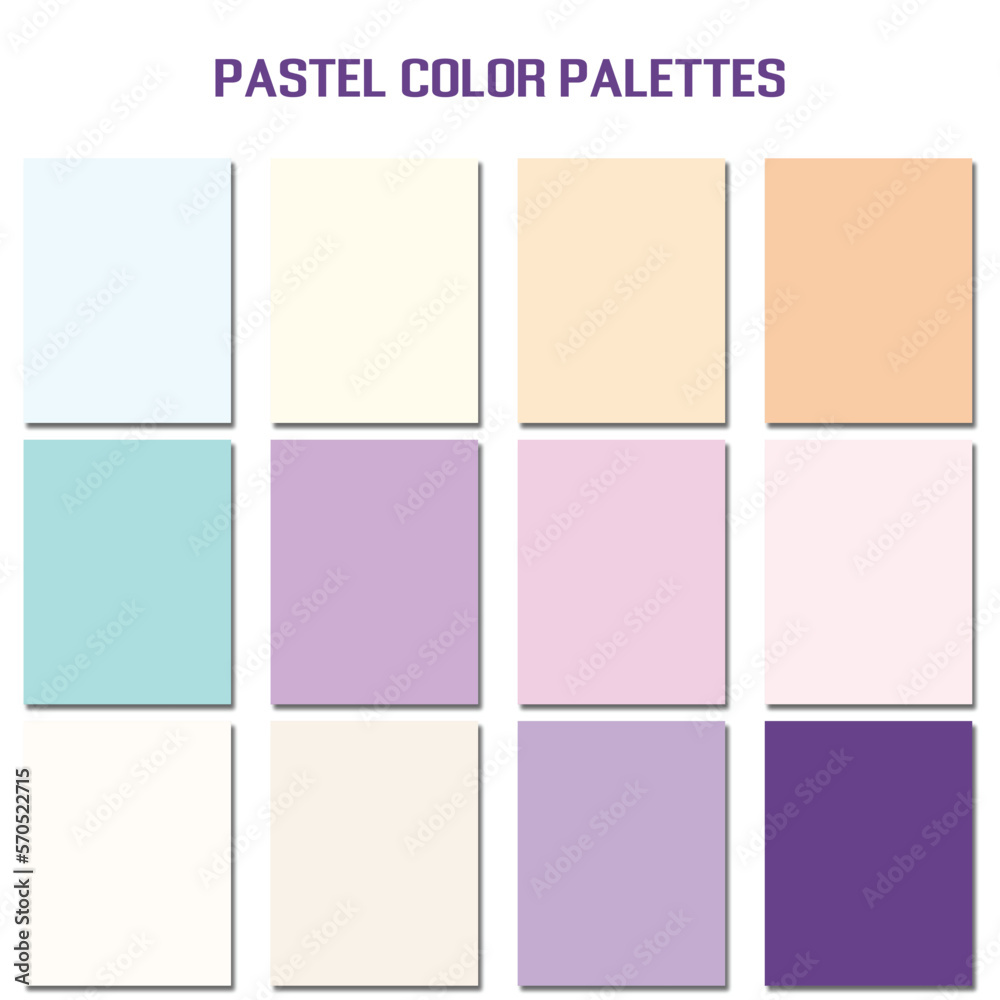 Abstract pastel color palettes set, multi color combination palettes ...