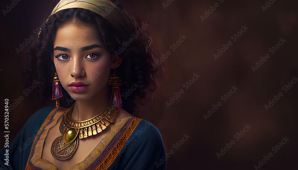 Egyptian girl model illustration by generative AI Stock Illustration ...
