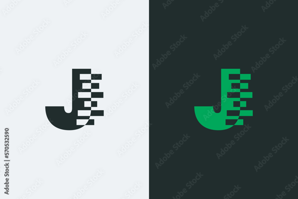 J letter iconic transformation shape vector logo design. Creative brand ...