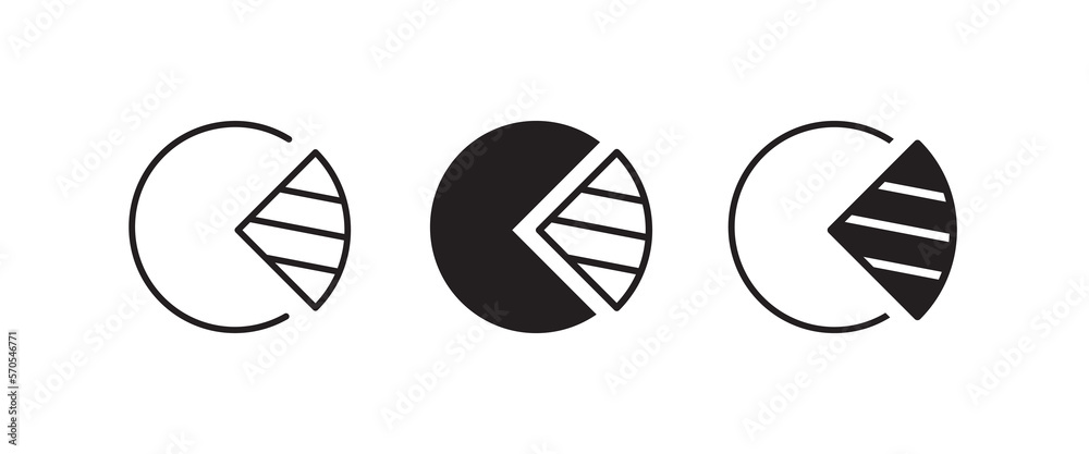 Circle quarter. Pie diagram chart 25 percent . Fraction parts ...