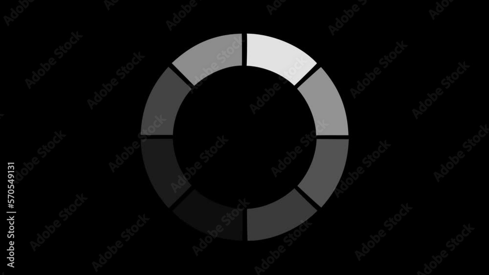 Loading loop animation of segmented gradient circle, 4k resolution ...