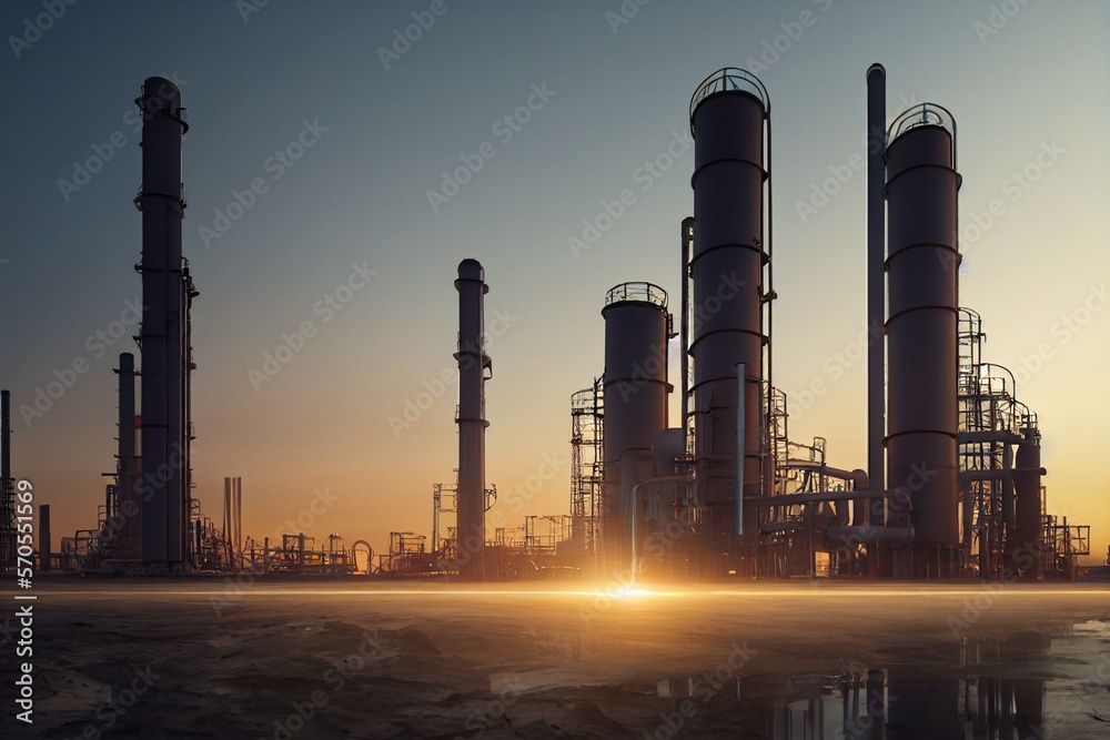 oil and gas tank distillation reactor column in chemical refinery ...