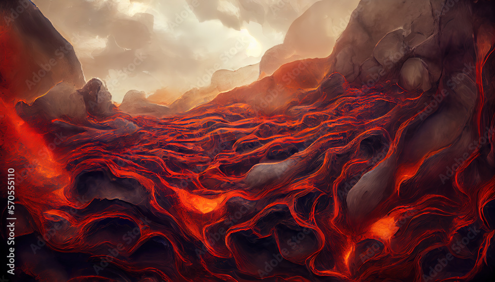 magma volcano lava texture, desktop background, ai generated Stock ...