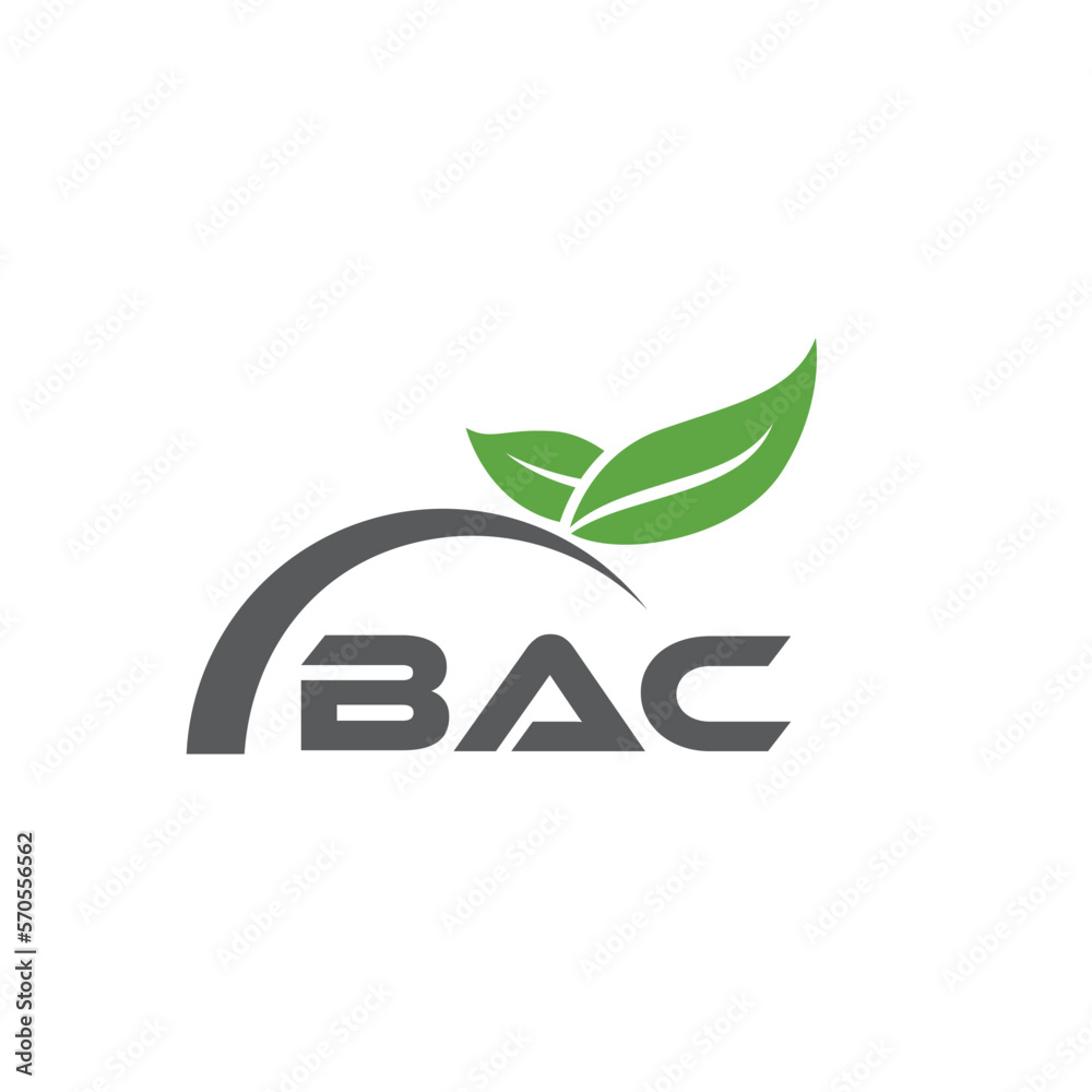 BAC letter nature logo design on white background. BAC creative ...