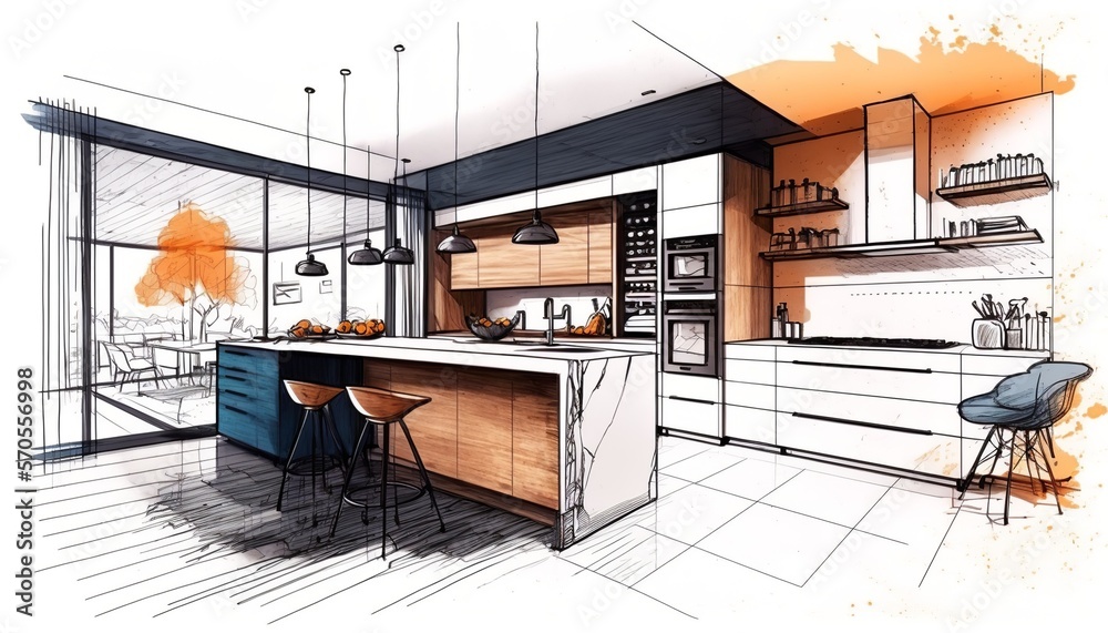 Modern Kitchen Perspective