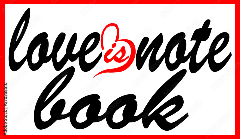 Text of love is note book with heart layered file svg vector cut file ...