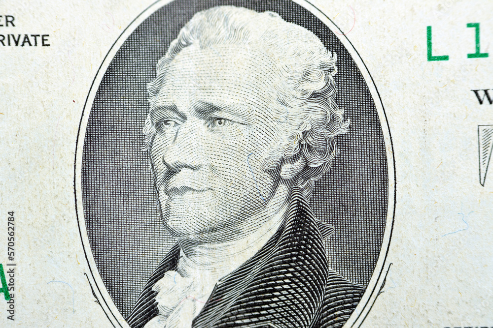 The portrait of Alexander Hamilton, who served as the first U.S ...