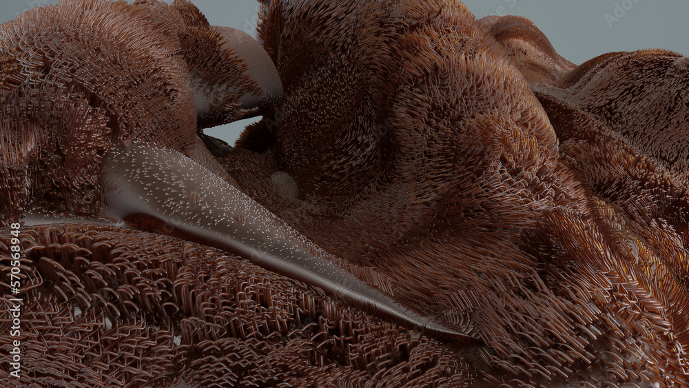 long-haired fur pompon, ball of hair, cotton wool, fluffy ball ...