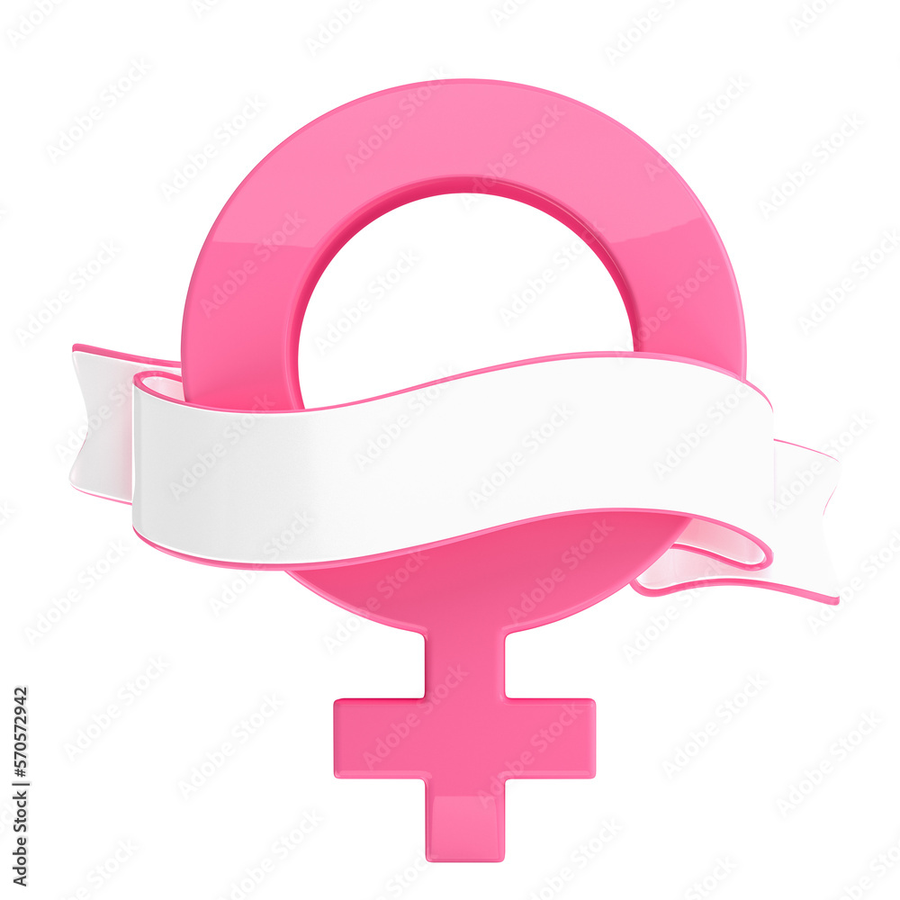 SÍMBOLO FEMINO FAIXA 3D DIA DAS MULHERES ilustração do Stock | Adobe Stock