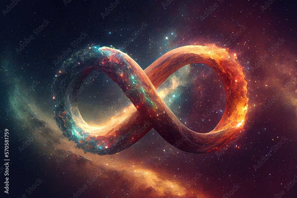 Infinity symbol made of stars and galaxy, representing eternity of ...