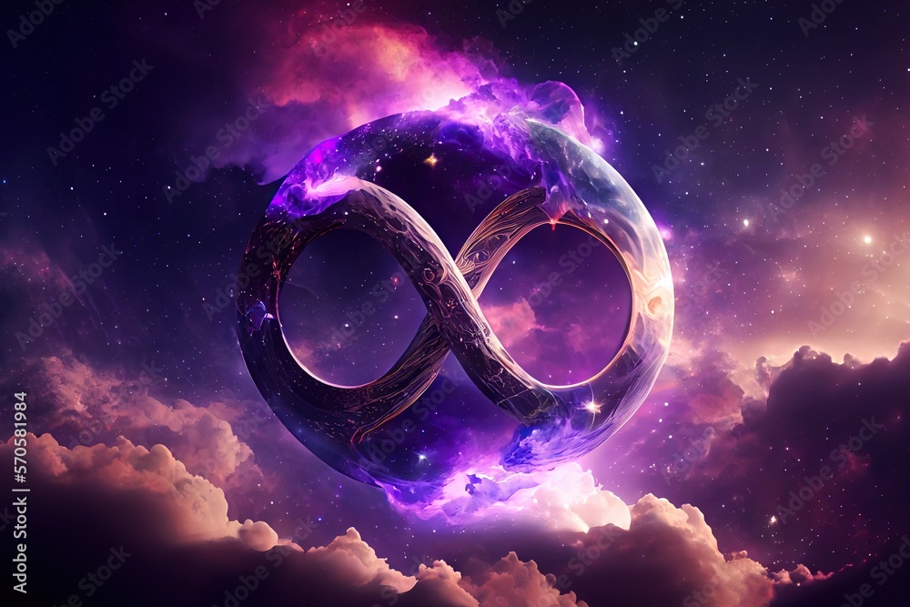 Infinity symbol made of stars and galaxy, representing eternity of ...