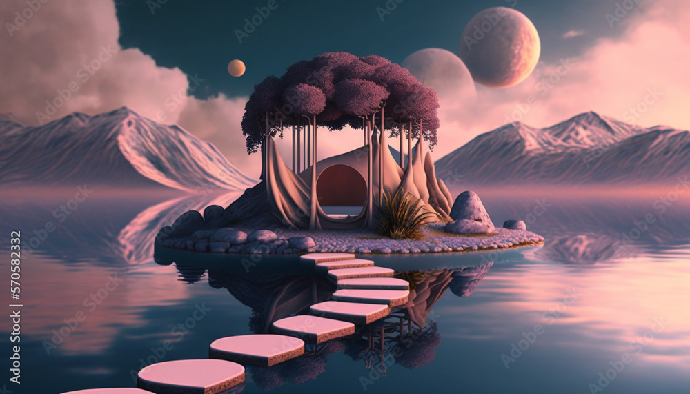 Surreal and Photo Realistic Pastel Landscapes of Dream-like settings ...