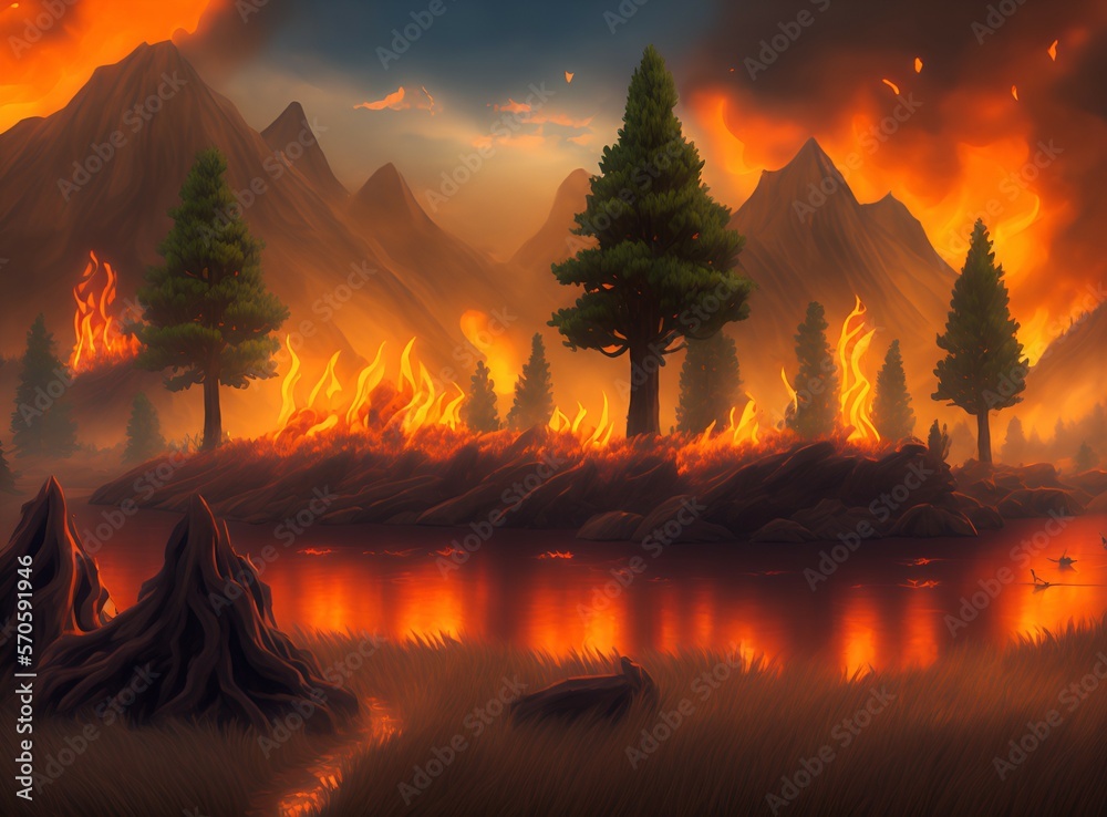 The importance of fire safety in our forests Stock Illustration | Adobe ...