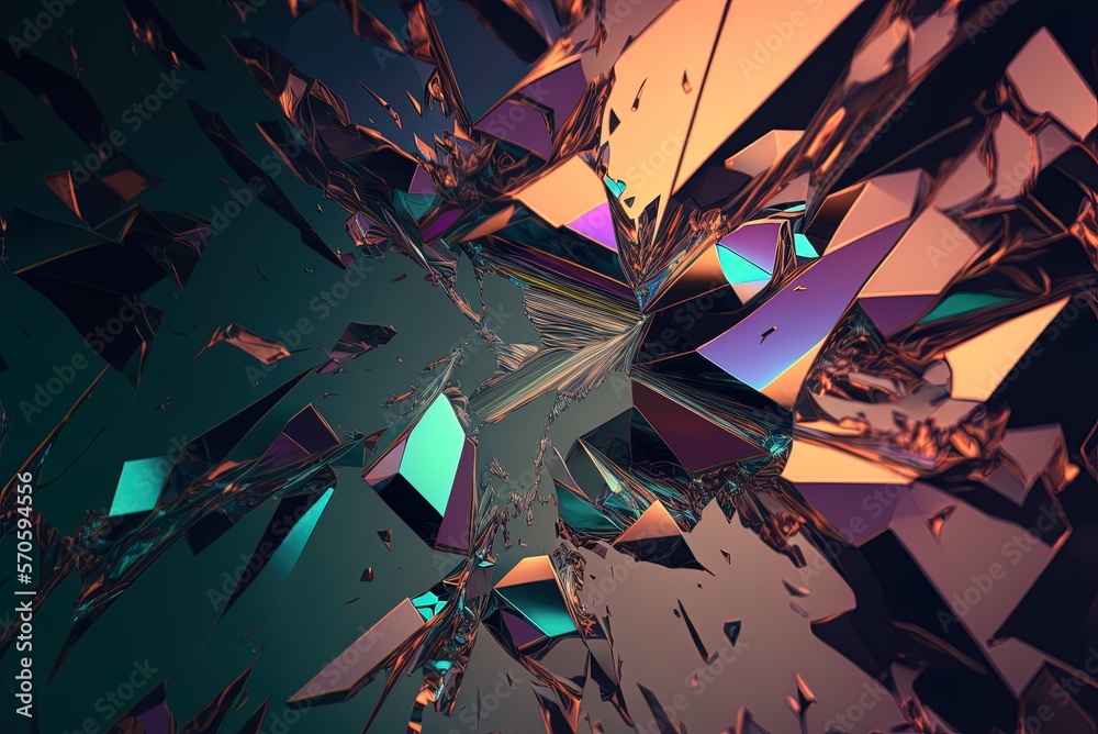 Beautiful mirror fragments in a rainbow of colors serve as a backdrop ...