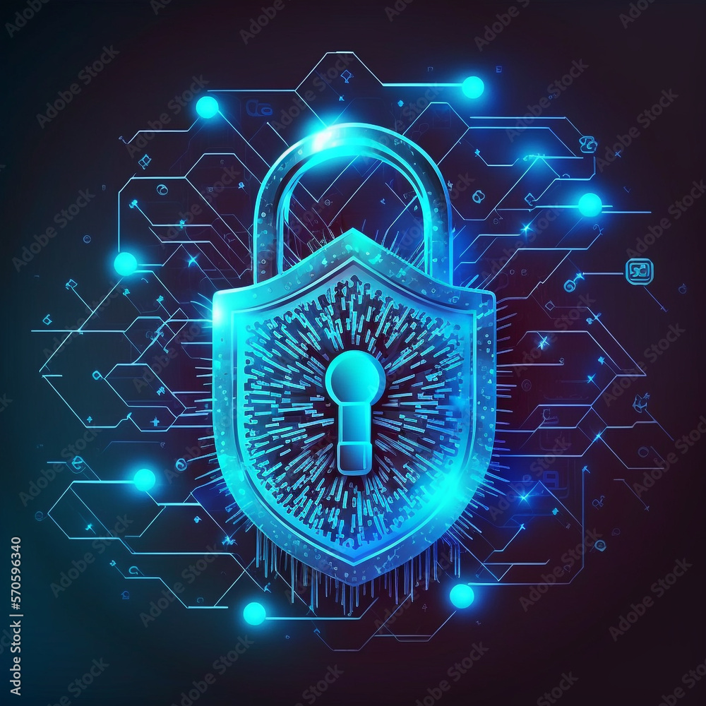 Business IT Security and cybersecurity Graphic concept lock symbol ...