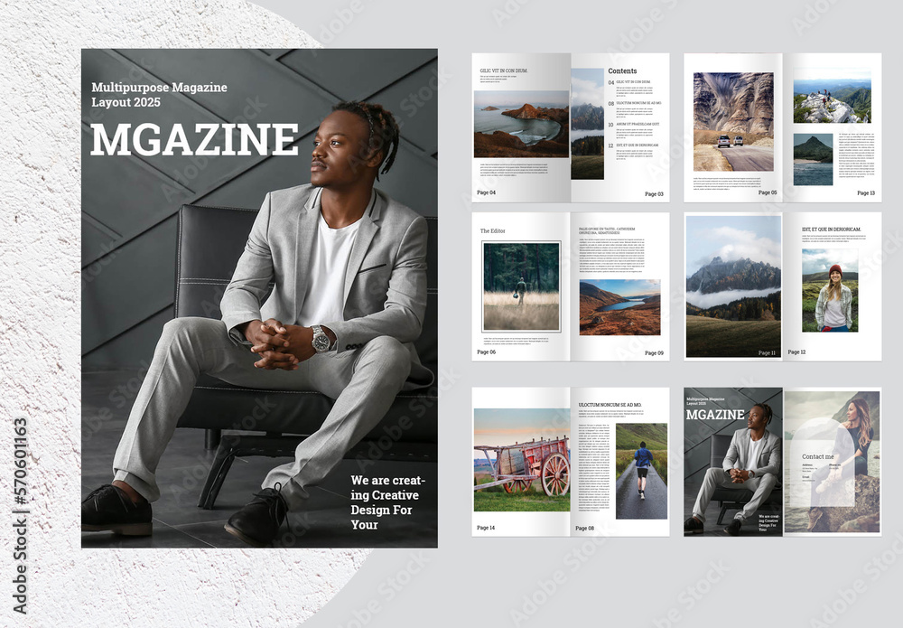 Multipurpose Magazine Layout Stock Template | Adobe Stock