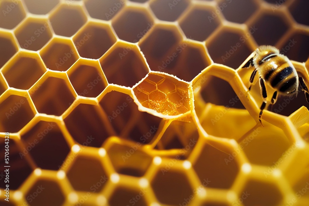 Bees with honey comb on transparent background. Honey droplet on the ...