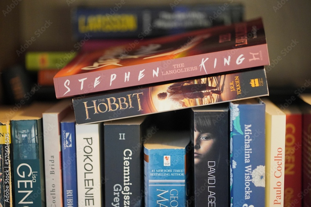 Different books including The Hobbit and The Langoliers from Tolkien ...